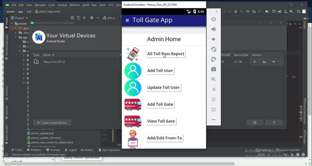Toll Gate Application - Online Payment Project - Android & PHP Abstract - Code Shoppy