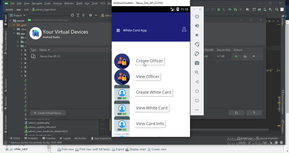 White Card - Android & PHP Abstract - Code Shoppy